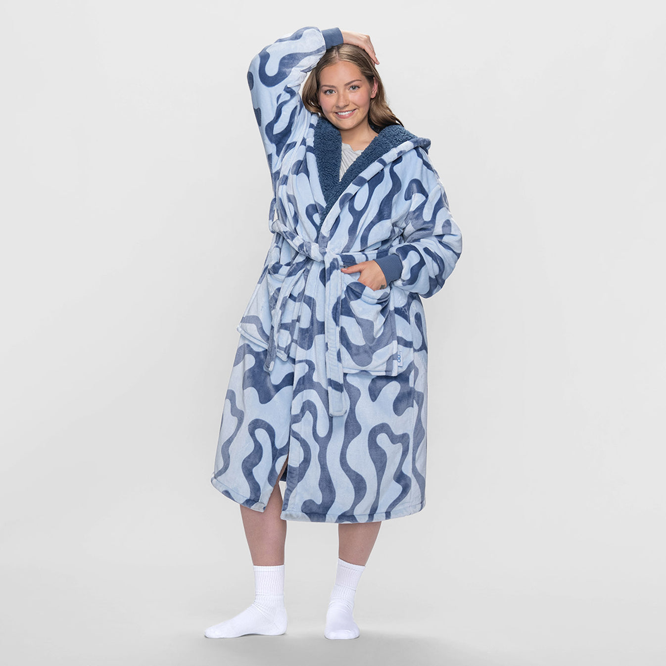 Blue Swirl Sherpa Dressing Gown – The Oodie