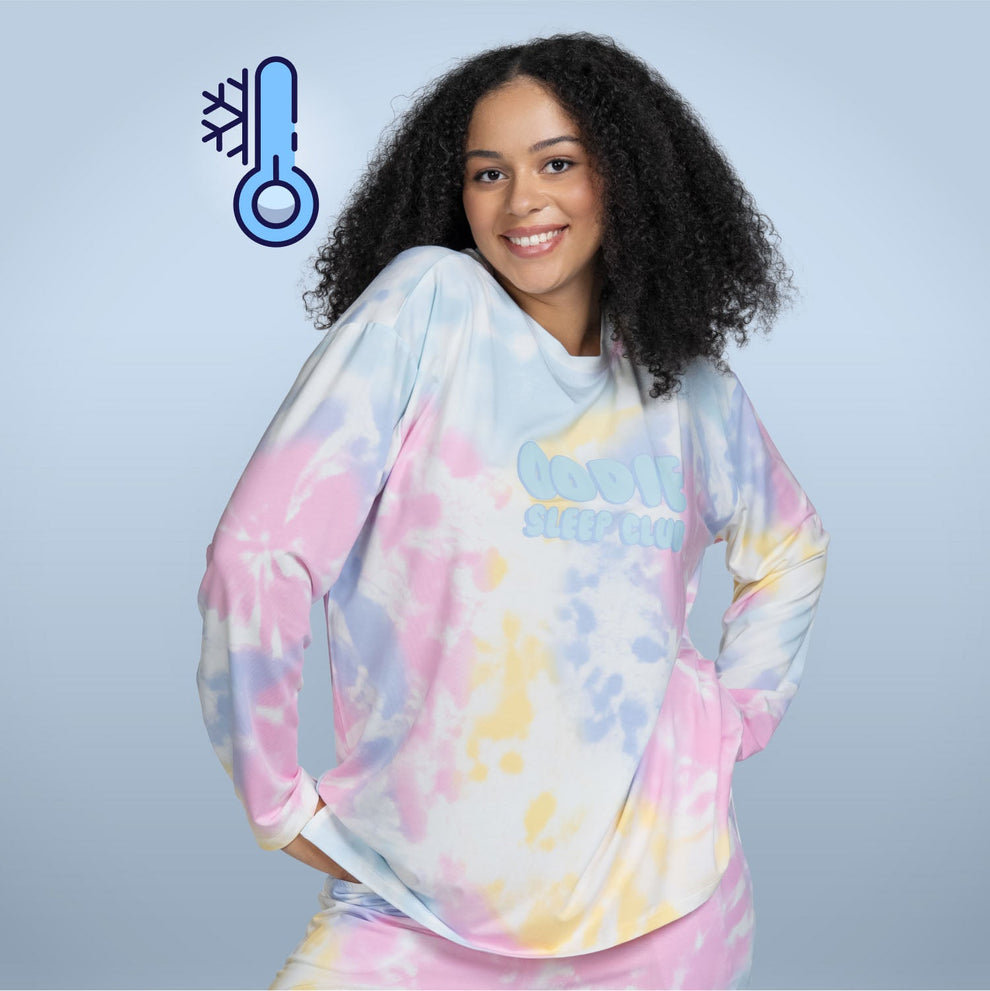 Bright Tie-Dye Cooling Long Sleeve Pyjama Top – The Oodie