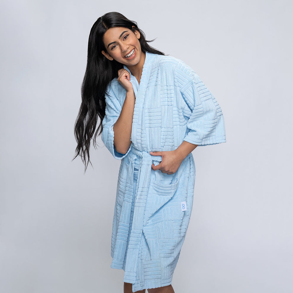 Blue Line Geo Summer Dressing Gown – The Oodie