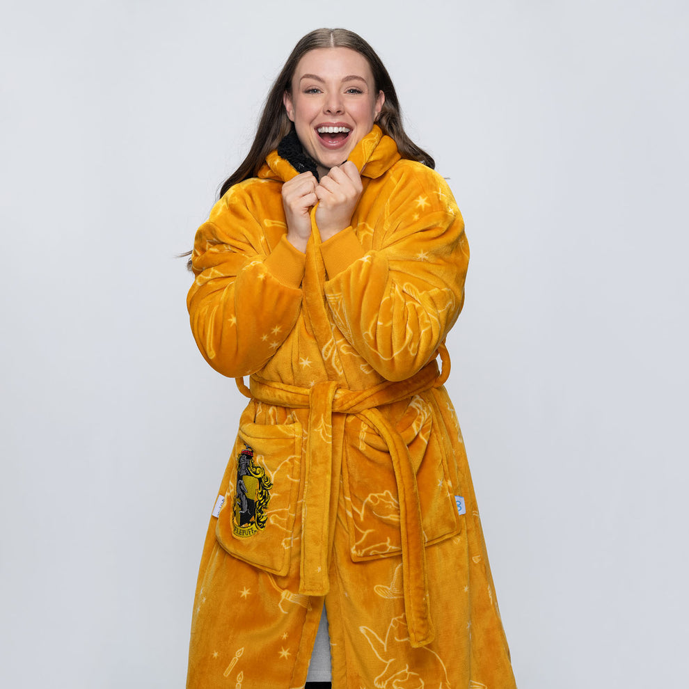 Harry Potter Hufflepuff Sherpa Dressing Gown Licensed – The Oodie