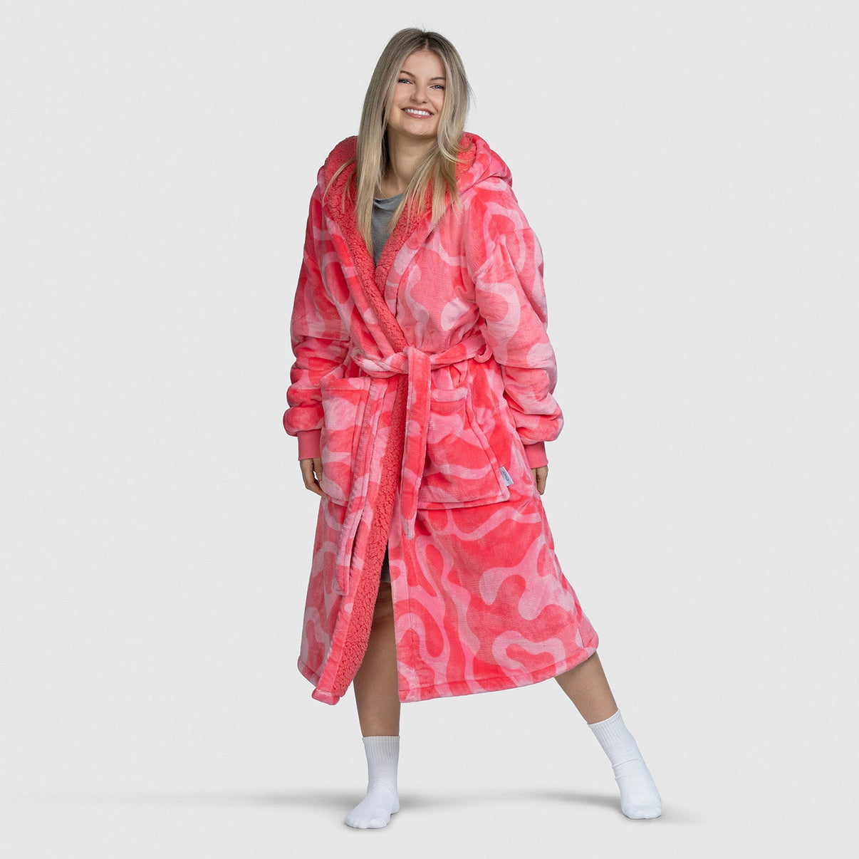 Pink Swirl Sherpa Dressing Gown – The Oodie