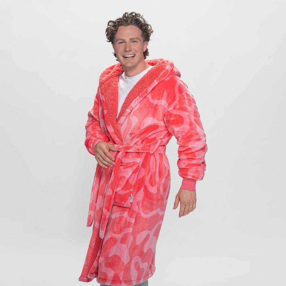 Pink Swirl Sherpa Dressing Gown – The Oodie