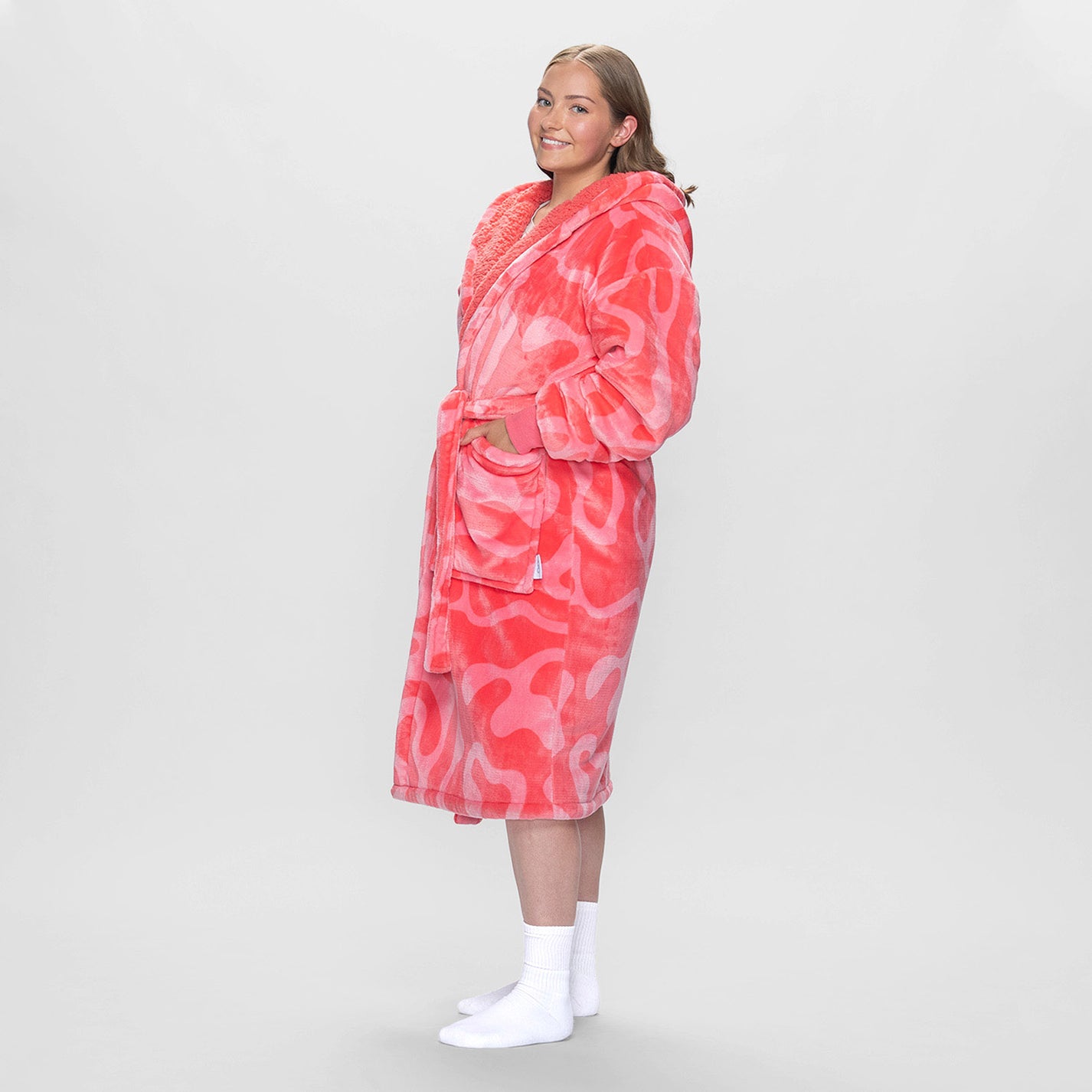 Pink Swirl Sherpa Dressing Gown – The Oodie