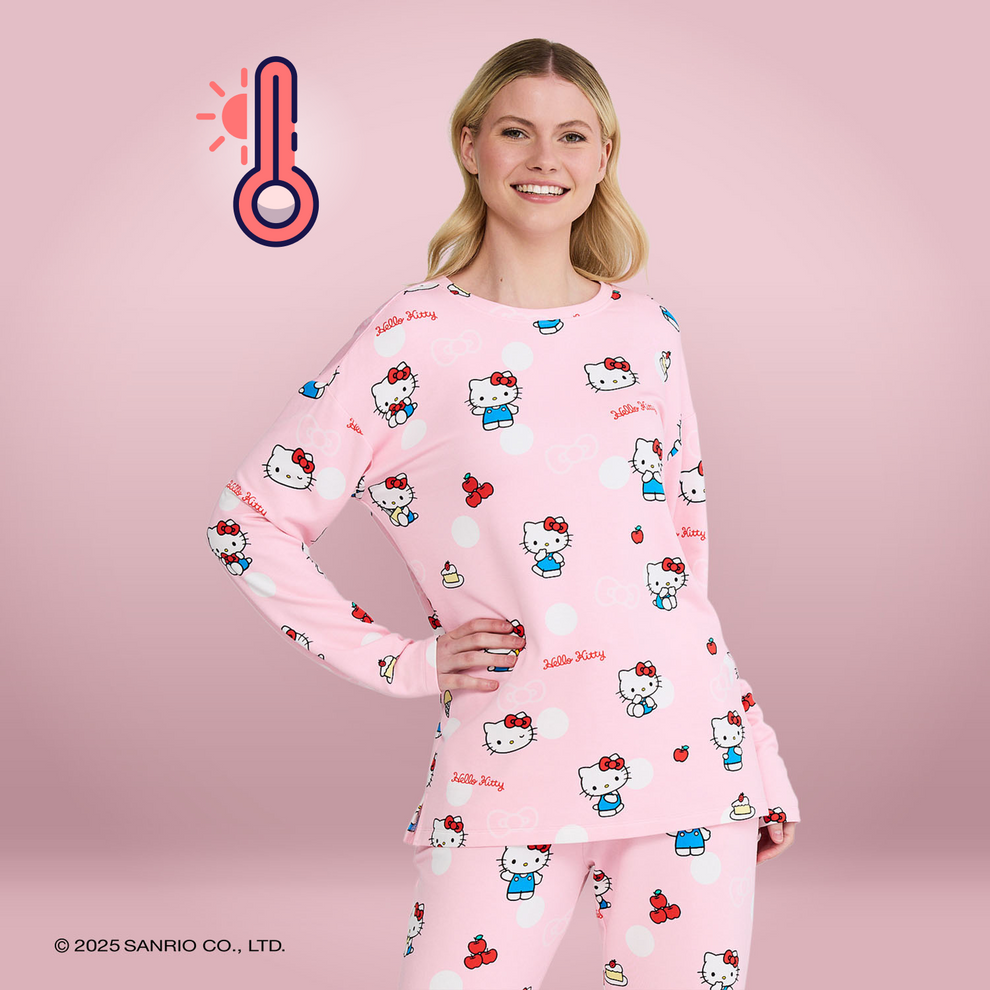 Hello Kitty Polka Dot Warming Long Sleeve Pyjama Top Licensed – The Oodie