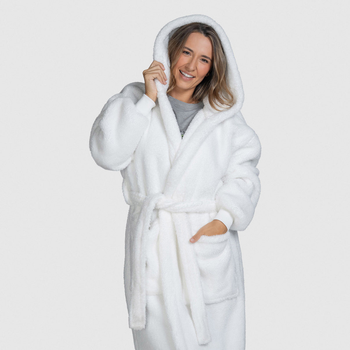 White Fluffy Dressing Gown – The Oodie