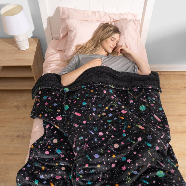 The Oodie Space Black Blanket