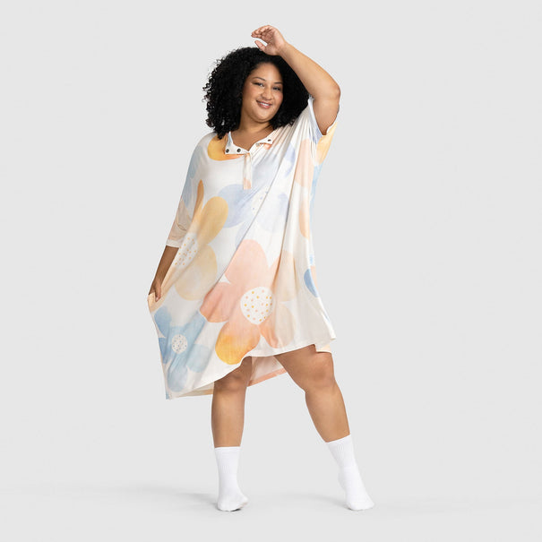 Floral Button Up Oodie Sleep Tee – The Oodie